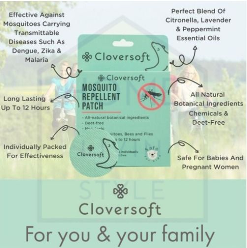 Cloversoft Mosquito and Garden Insects Repellent Patch - All Natural ...