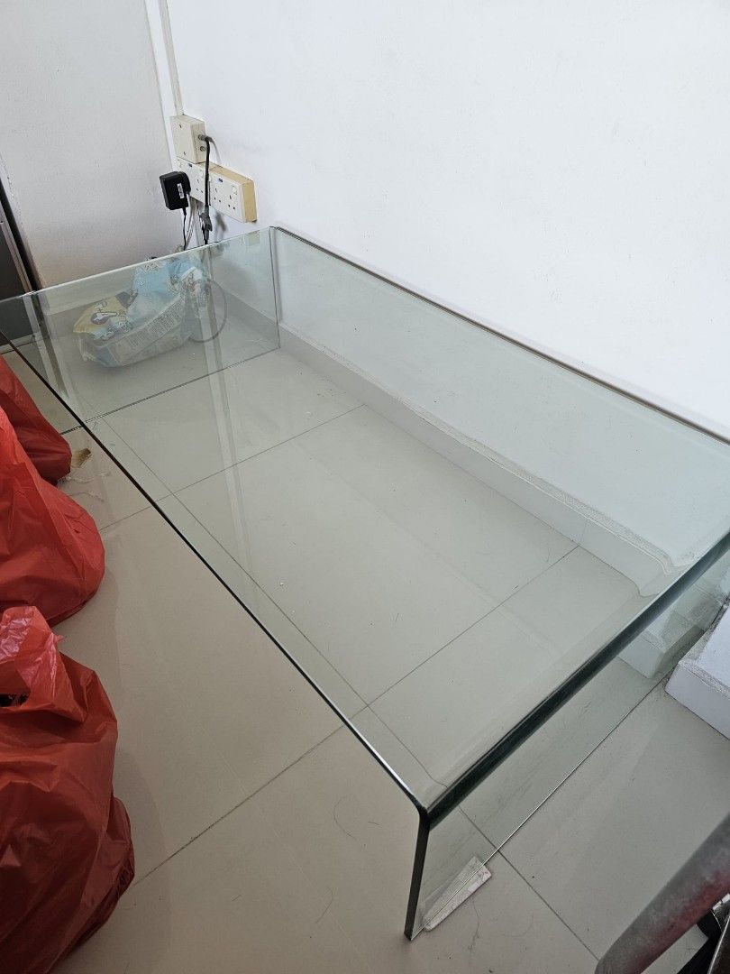 coffee table. Full glass, Furniture & Home Living, Furniture, Other ...