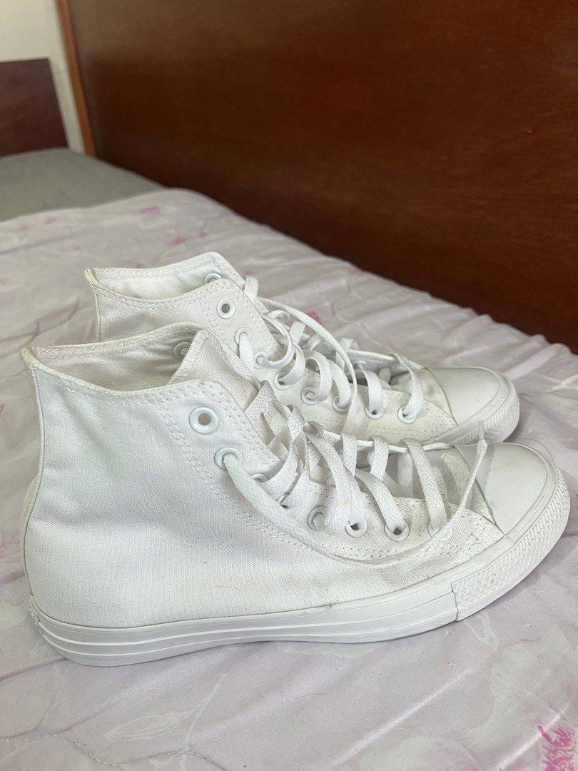 Converse All White High Cut, Women's Fashion, Footwear, Sneakers on Carousell