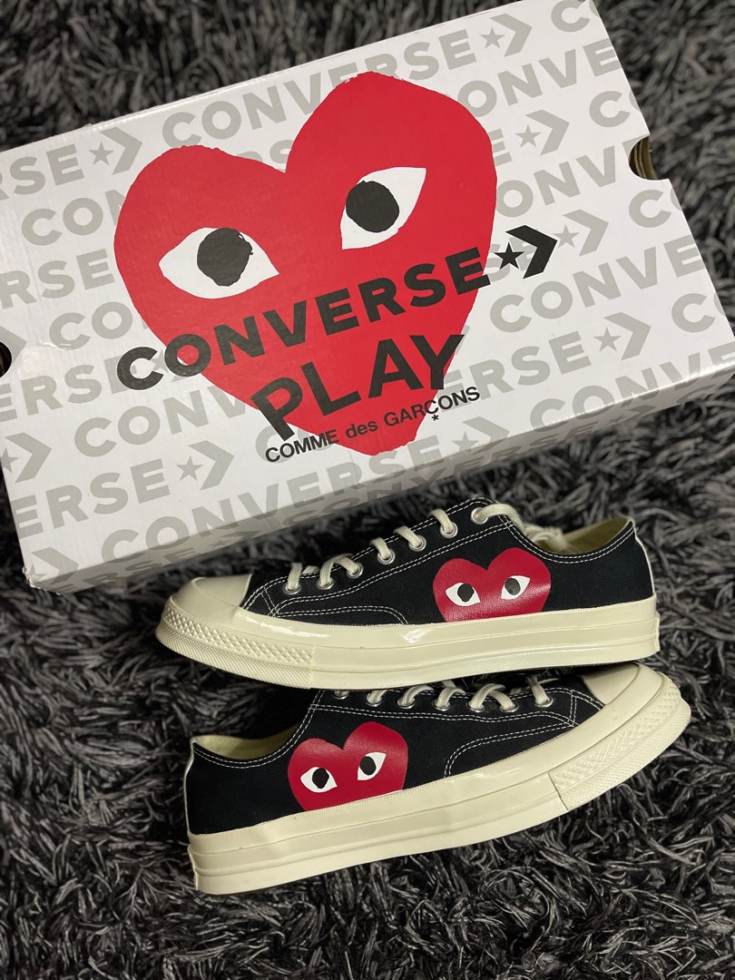 Converse X CDG Play Chuck Taylor Low Black on Carousell