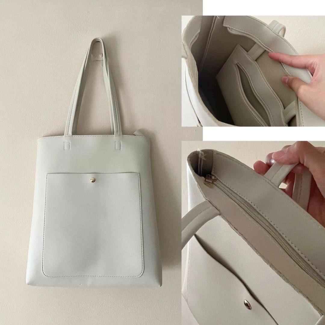 Cream Tote Bag, Women's Fashion, Bags & Wallets, Tote Bags on Carousell