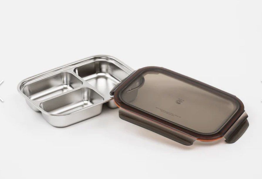 CUITISAN 3 Partition Rect (900ml MICROWAVE SAFE stainless steel ...