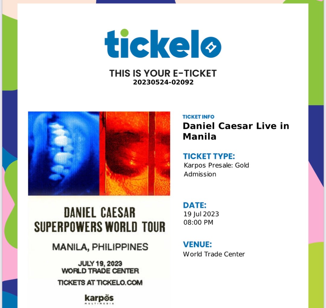 DANIEL CAESAR MANILA JULY 19, 2023 on Carousell