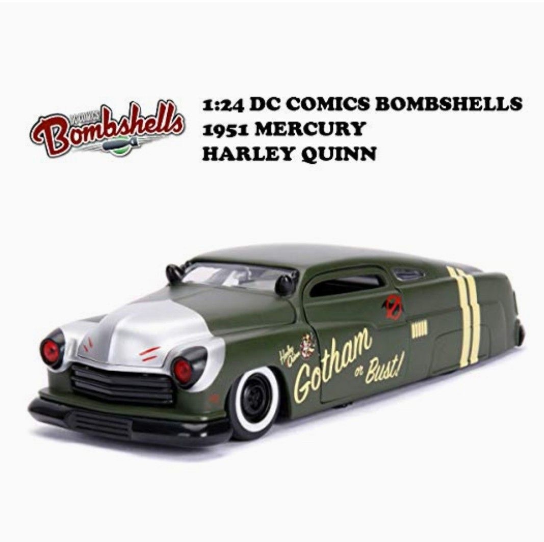 DC Comics Bombshells Harley Quinn and 1951 Mercury Die-cast Car, 1: 24 ...