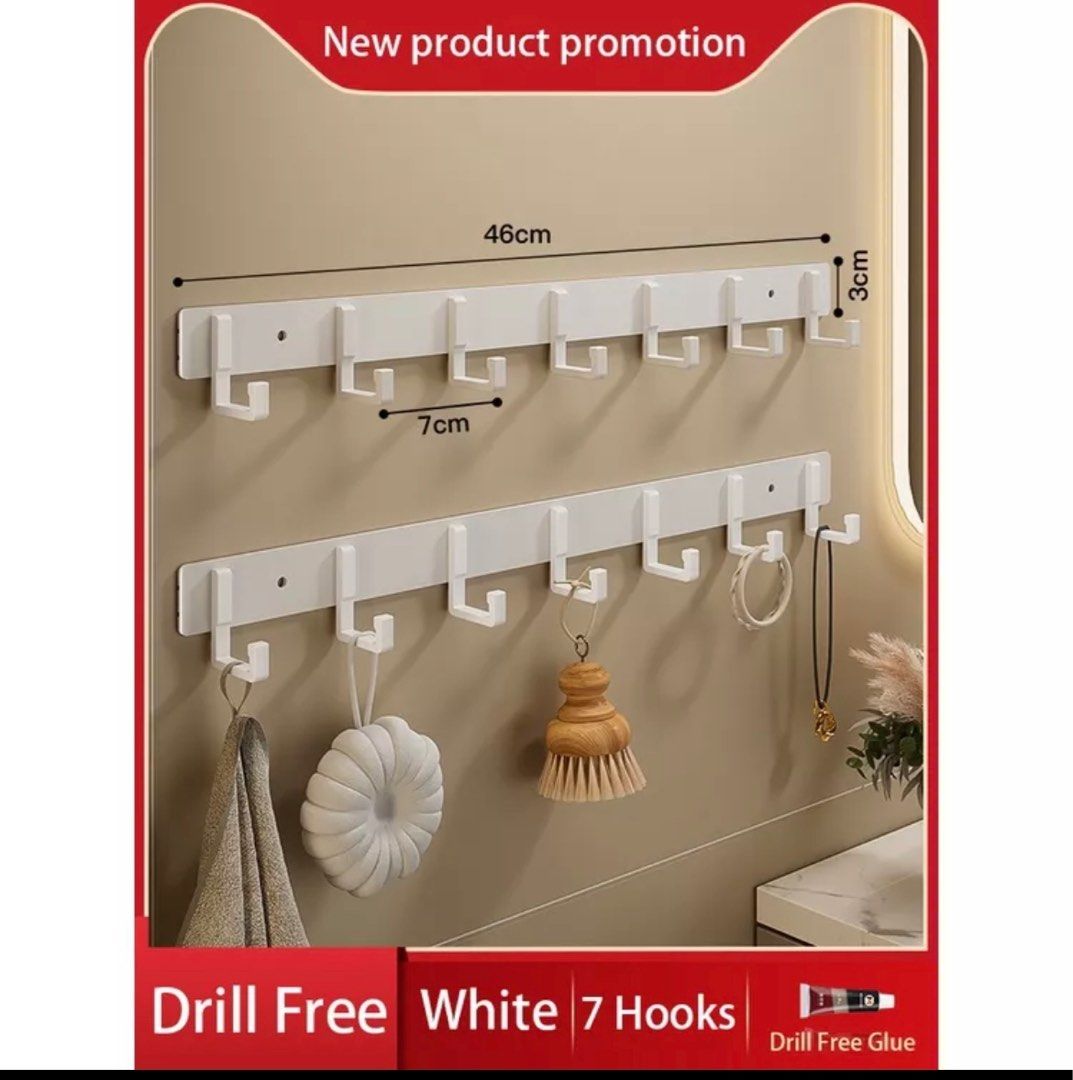 Drill Free Wall Hooks, Furniture & Home Living, Home Improvement ...