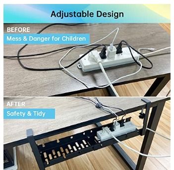 Extendable Under Desk Cable Management Tray,Retractable Cord Organizer ...