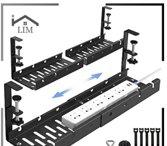 Extendable Under Desk Cable Management Tray,Retractable Cord Organizer ...