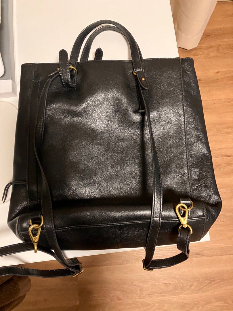 Fossil Camilla Convertible Backpack Tote Black, Women's Fashion, Bags ...