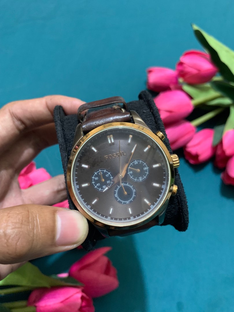 Fossil Designer Chronograph Brown Dial, Fesyen Pria, Jam Tangan di ...