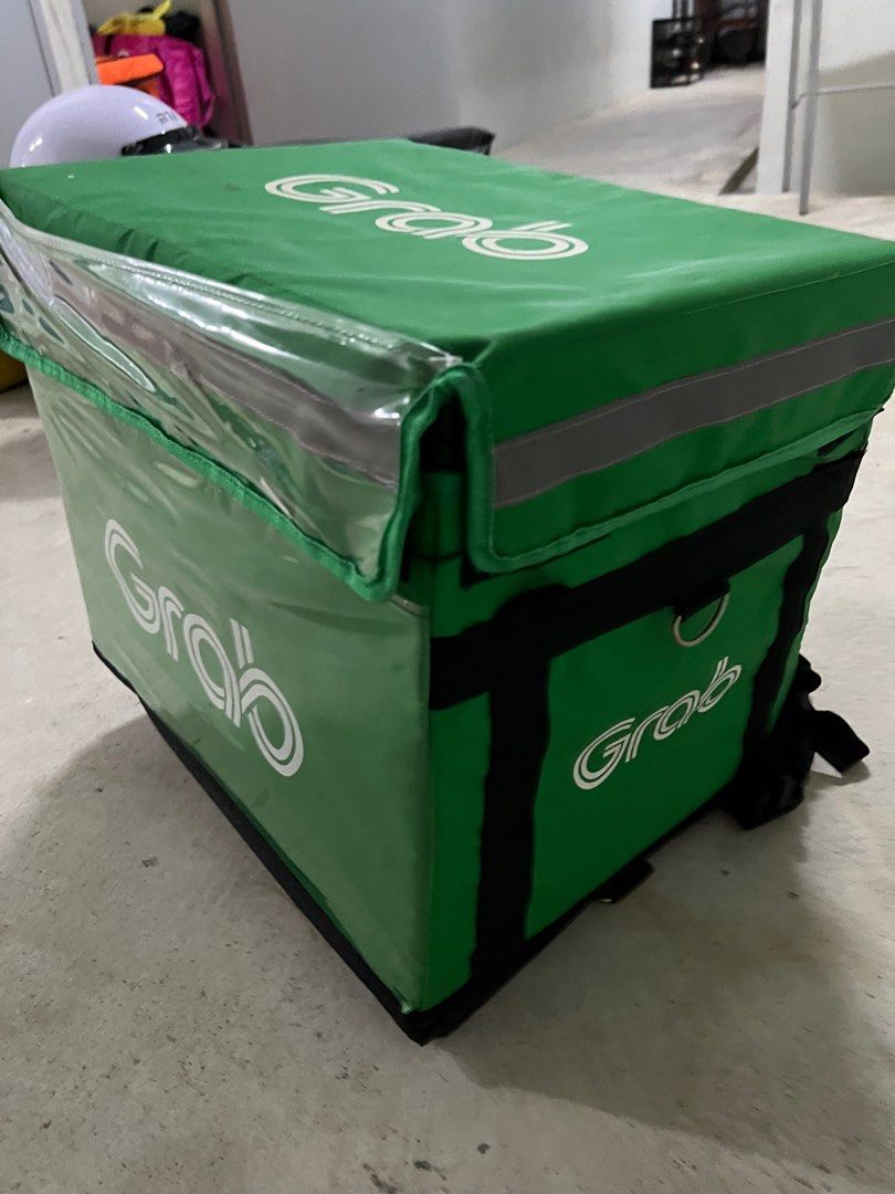 Grab food delivery box, Motorcycles, Motorcycle Apparel on Carousell