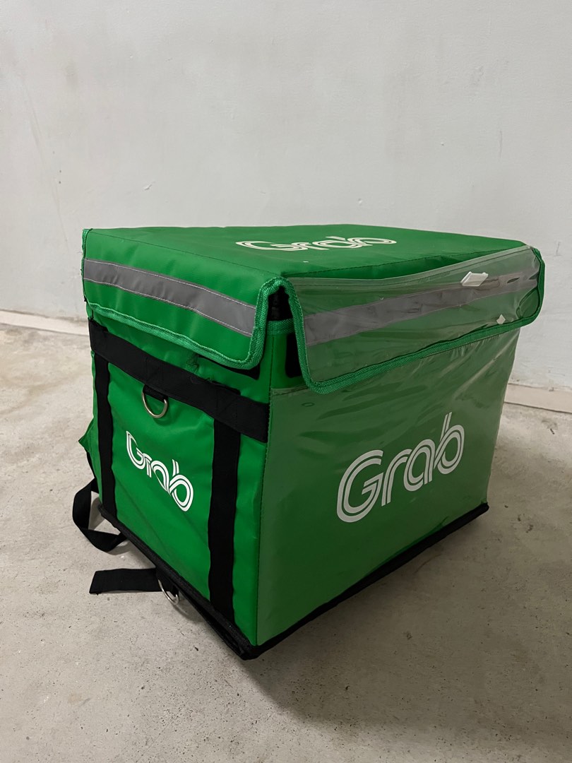 Grab food delivery box, Motorcycles, Motorcycle Apparel on Carousell