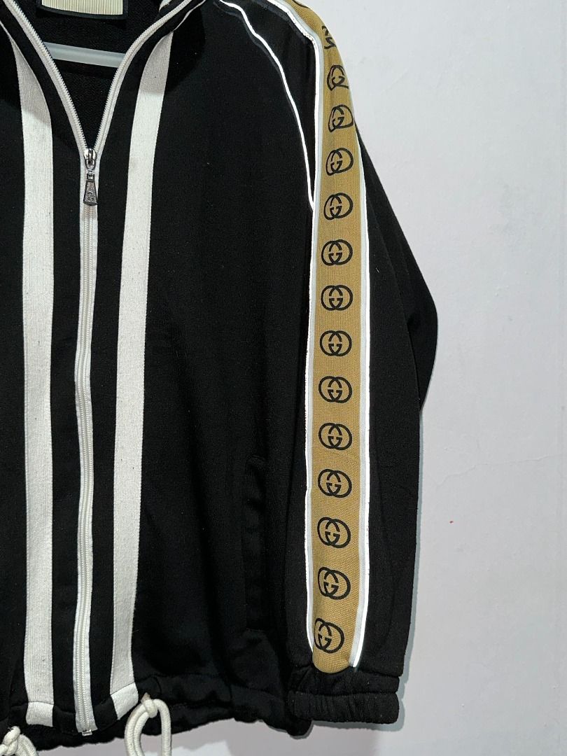 GUCCI REFLECTORIZED SIDE STRIPE JACKET IN BLACK, Luxury, Apparel on ...