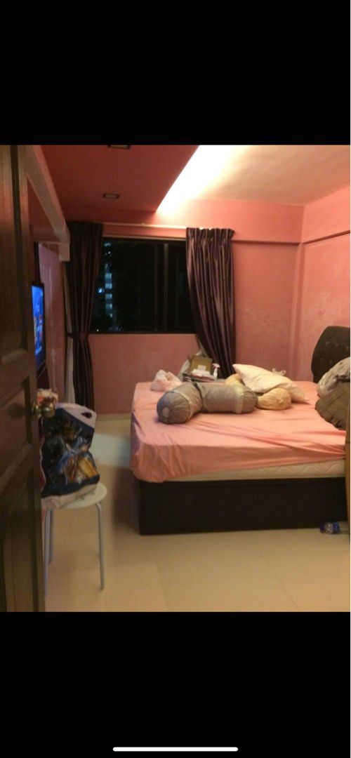 Hdb 4 room NG flat type black out curtains day and night.. 2 sets 1 for ...