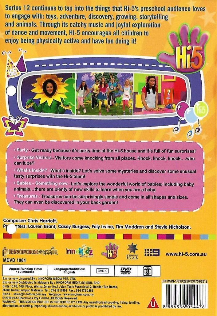 Hi-5 Surprise DVD 2010 Series 12 Vol.9 Australian Children TV ...