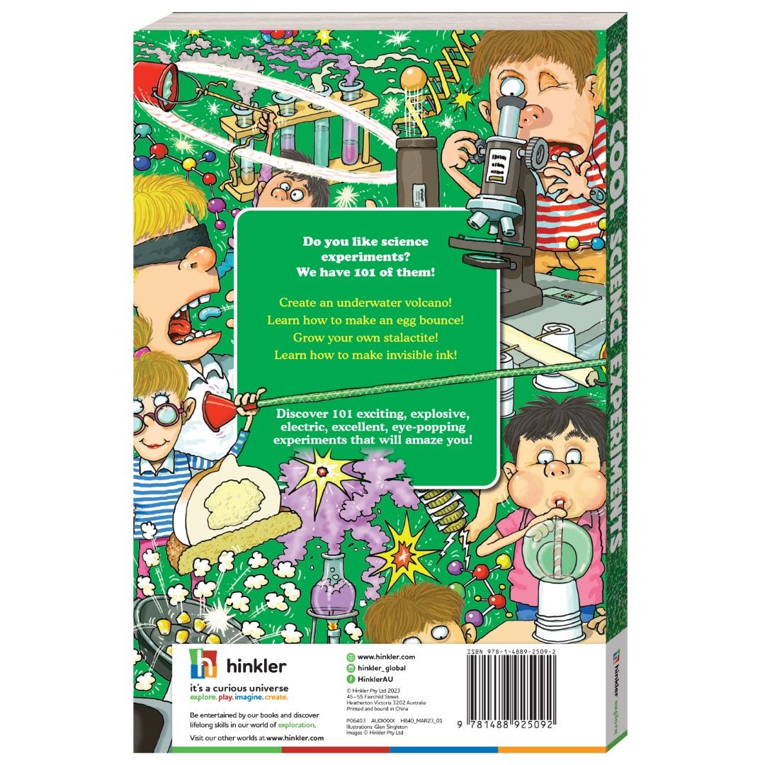 Hinkler Explore 101 Cool Science Experiments STEM Activities Kids ...