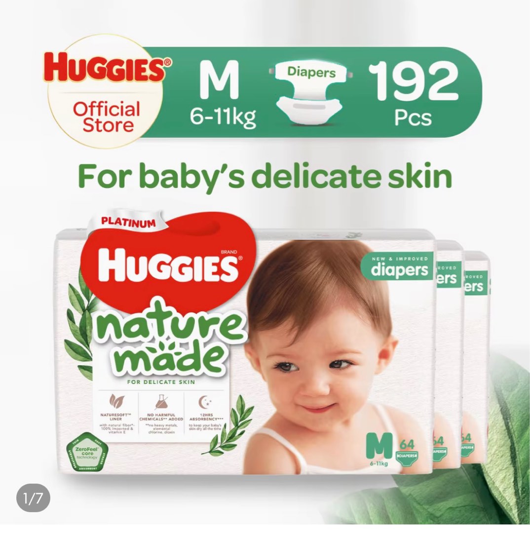 Huggies nature made m size (taped), Babies & Kids, Bathing & Changing ...