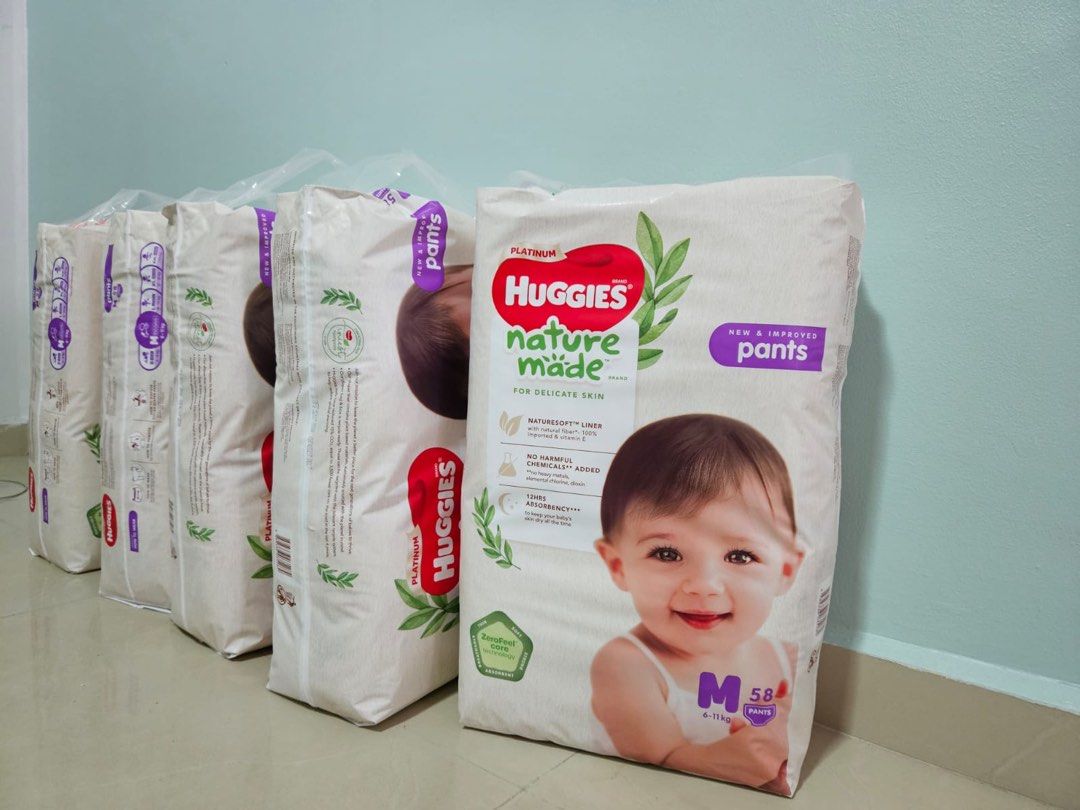 Huggies Naturemade Pants Size M Diapers, Everything Else on Carousell