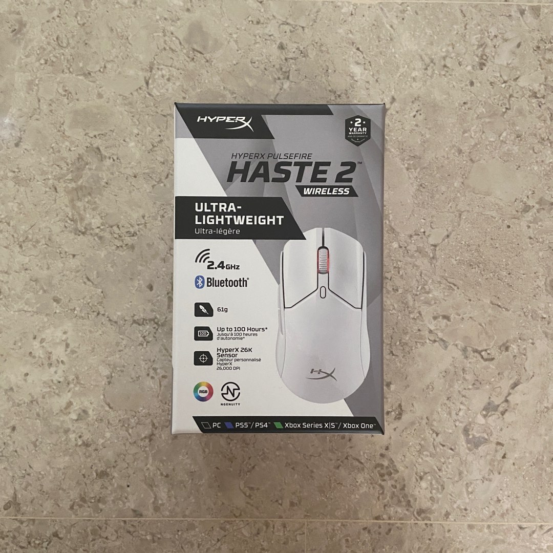 HyperX Pulsefire Haste 2 Wireless Gaming Mouse with RGB - White ...