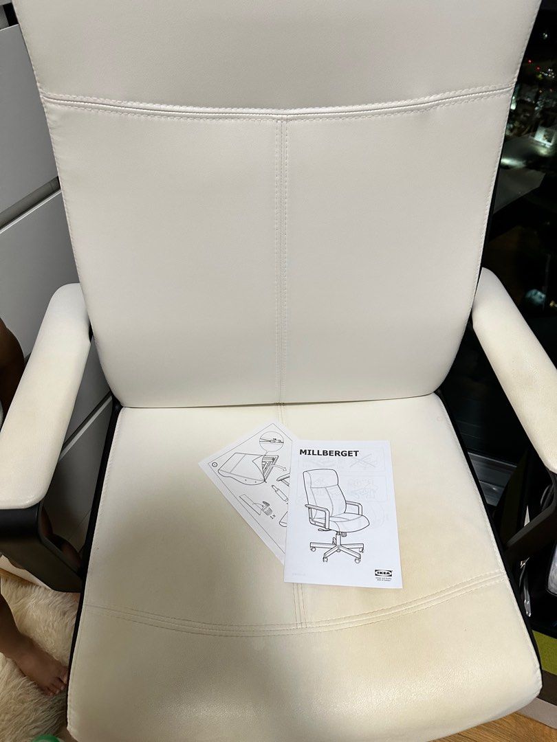 IKEA - Millberget Swivel Chair (White), Furniture & Home Living ...
