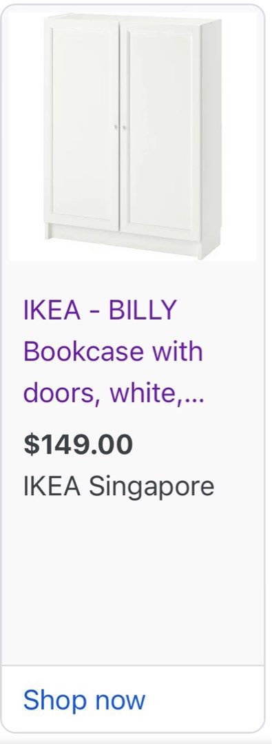 IKEA Billy Bookcase with doors (shoe cabinet, Shelves, cupboard ...