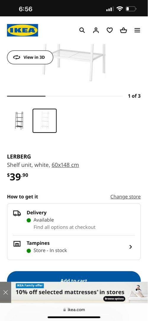IKEA LERBERG SHELF, Furniture & Home Living, Furniture, Shelves ...
