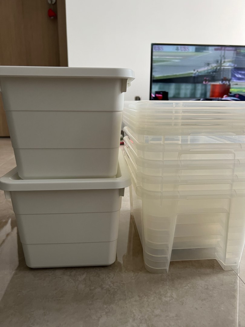 Ikea storage boxes with lid (small) sockerbit and samla, Furniture ...