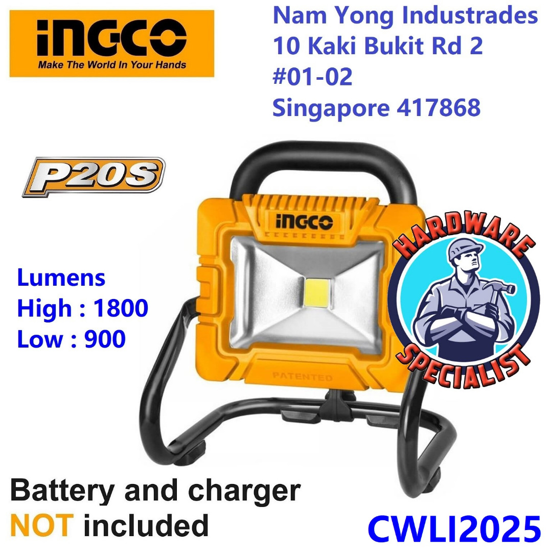 Ingco CWLI2025 P20 Cordless Work Lamp / Cordless LED Floodlight (Bare ...