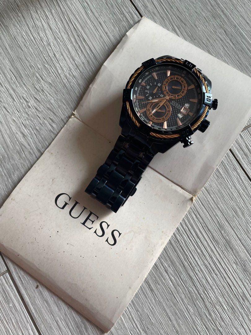 Jam Tangan Guess Original Blue Saphire, Fesyen Pria, Jam Tangan di ...