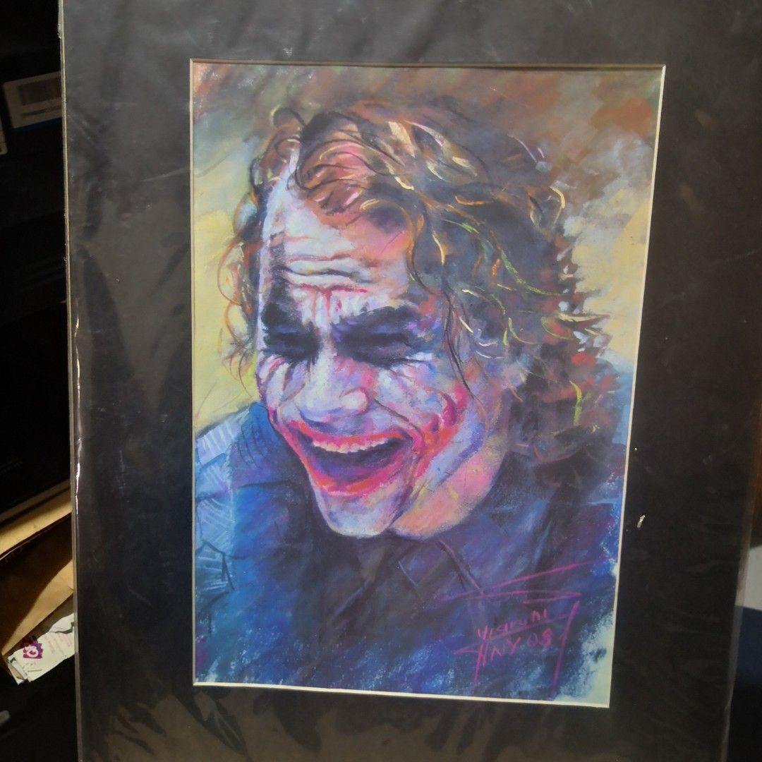 Joker Heath Ledger Painting Artwork 16" x 20", Hobbies & Toys ...