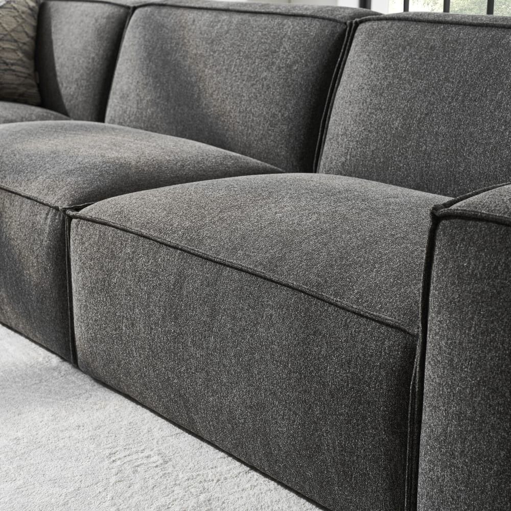 Castlery Jonathan Extended Sofa with Ottoman Dark Granite Fabric ...