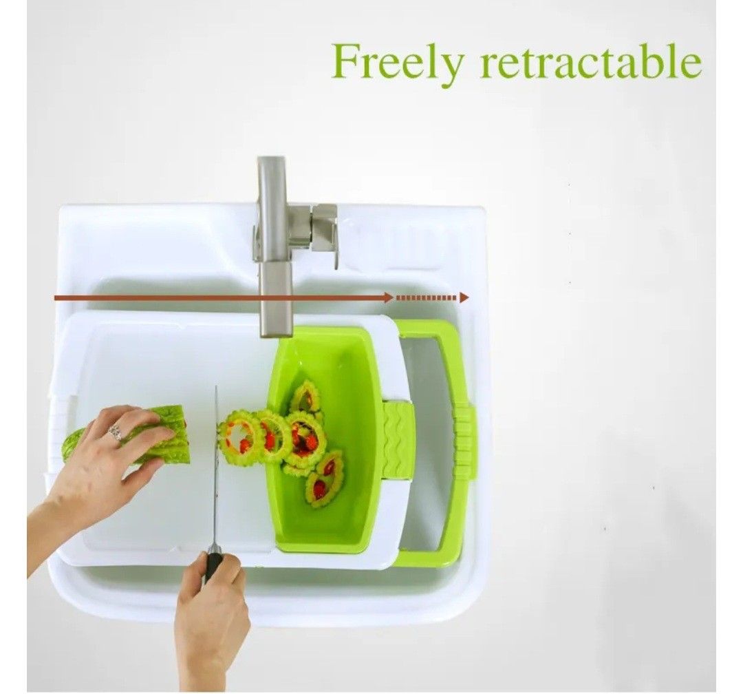 Kitchen sink multifunction cutting board 3 in 1 removable basket ...