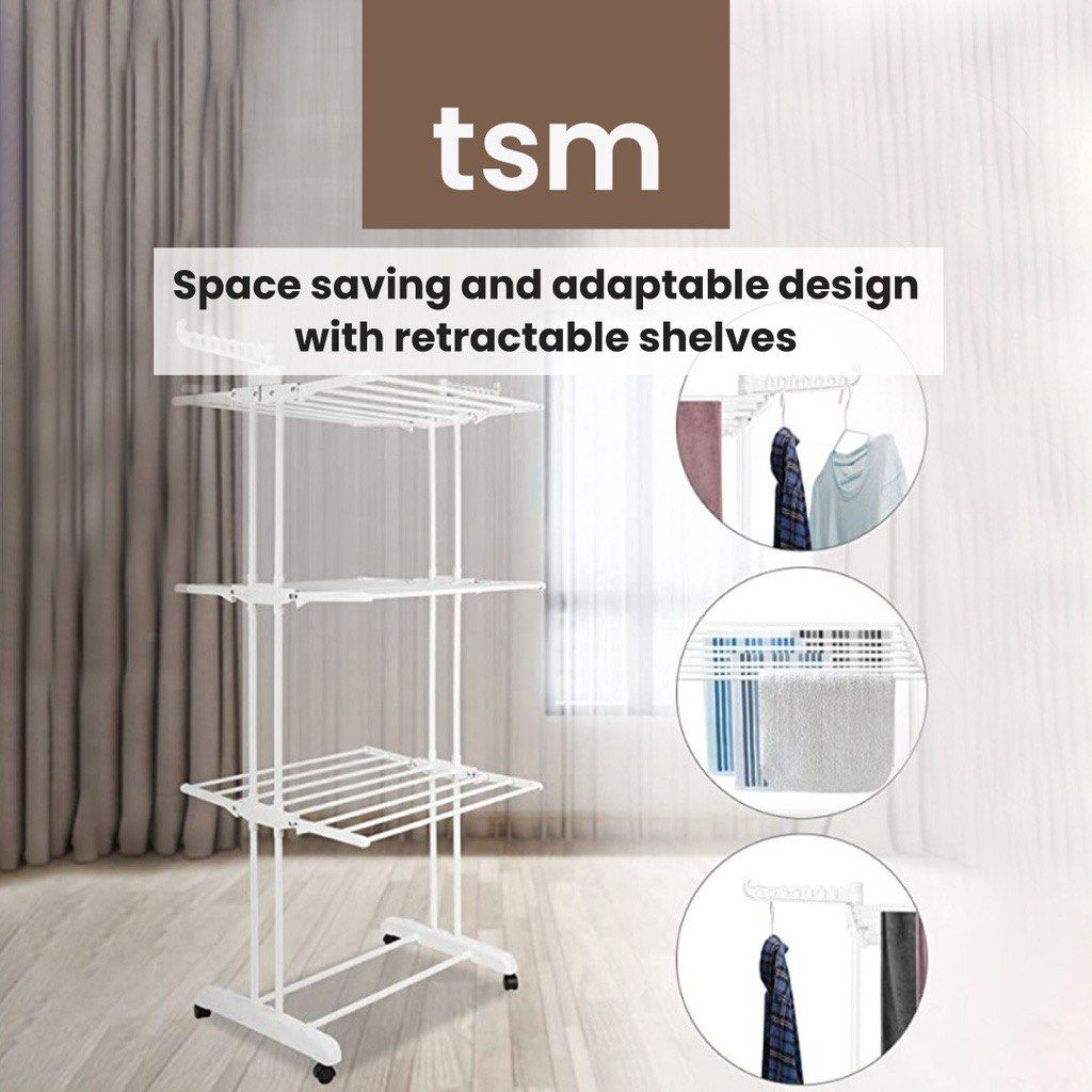 Laundry Rack with wheels, Furniture & Home Living, Bathroom & Kitchen ...