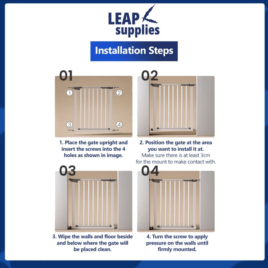 LEAP Home Safety Gate | Auto Close Baby No Drill Door | Pet Fence ...