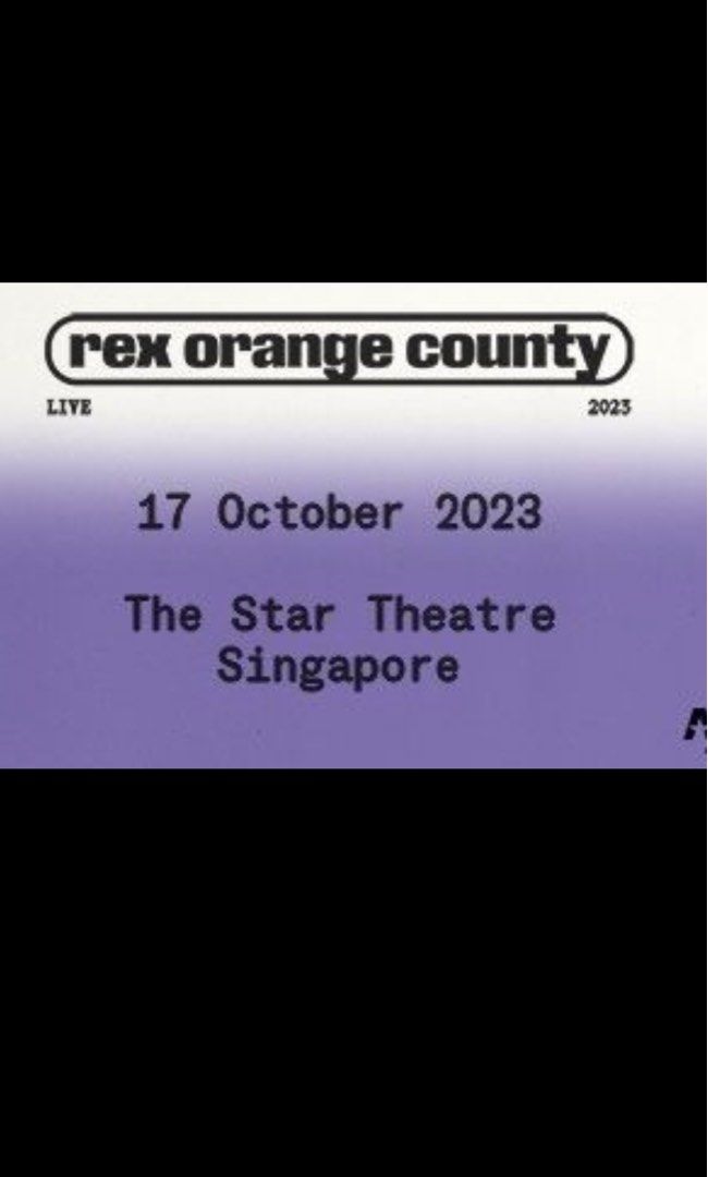 LF: 2x Rex Orange County Cat 1/2 Tix, Tickets & Vouchers, Event Tickets ...