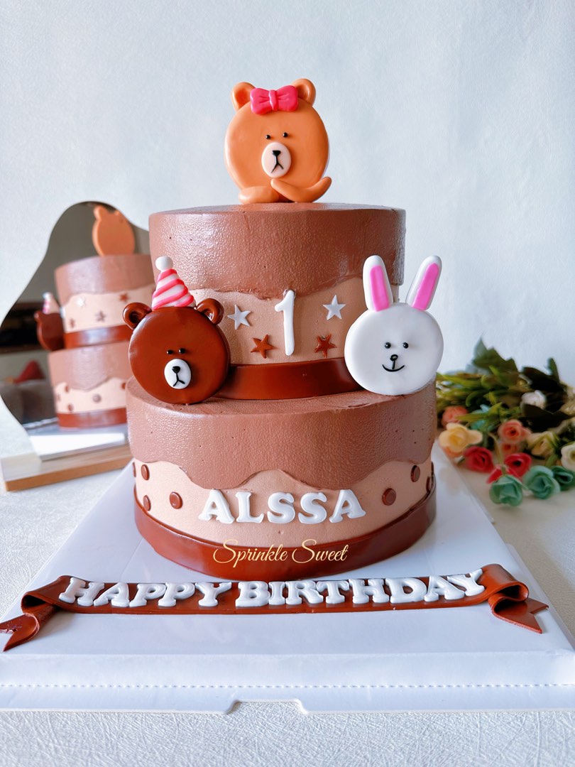 Line character cake/ Brown/ Choco/ Sally/ customised cake, Food ...