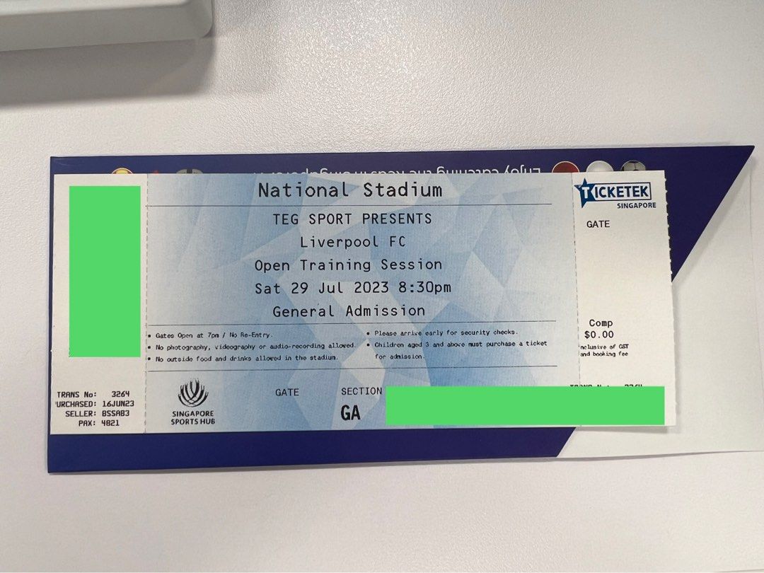 Liverpool open training ticket (x2) 29 Jul 2023, Tickets & Vouchers ...