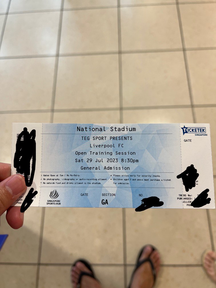 Liverpool opening training ticket x2, Tickets & Vouchers, Event Tickets ...