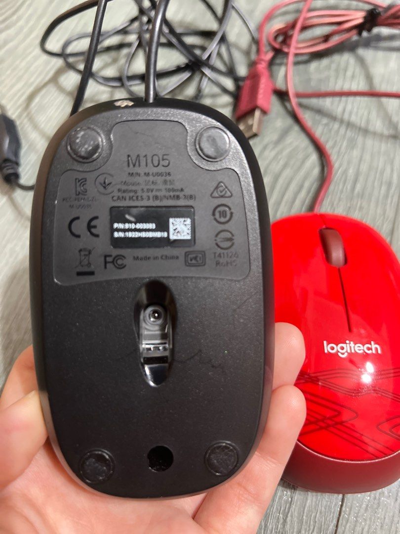 Logitech M105 Wired Mouse Black & Red, Computers & Tech, Parts ...