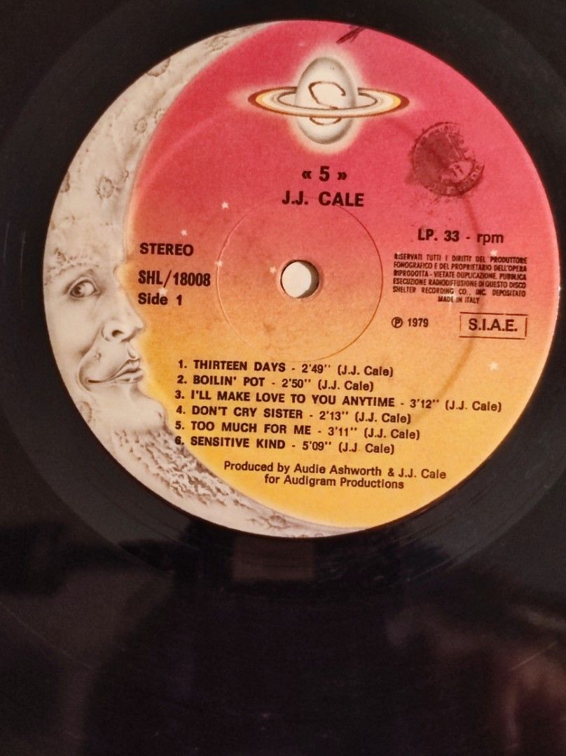 LP J J Cale (Album J.J. Cale) Five [Made in Italy], Hobbies & Toys ...