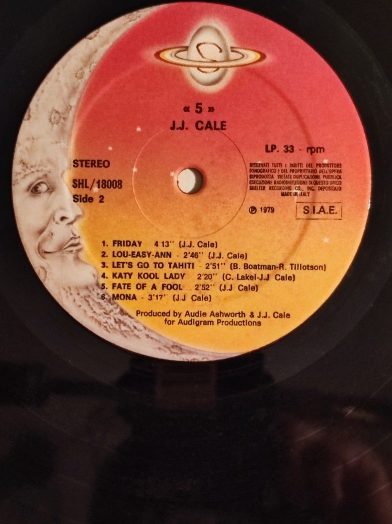 LP J J Cale (Album J.J. Cale) Five [Made in Italy], Hobbies & Toys ...