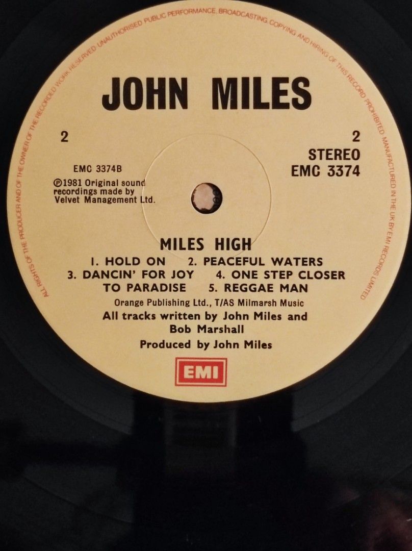 LP John Miles - Miles High, Hobbies & Toys, Music & Media, Vinyls on ...