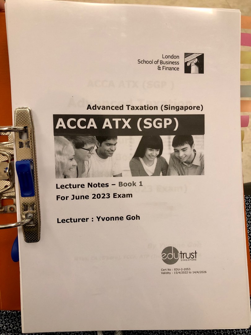LSBF ACCA ATX (SGP) 2023 Lecture Notes (Book 1 & 2), Hobbies & Toys ...