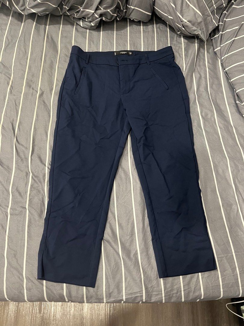 Mango navy slacks, Women's Fashion, Bottoms, Other Bottoms on Carousell