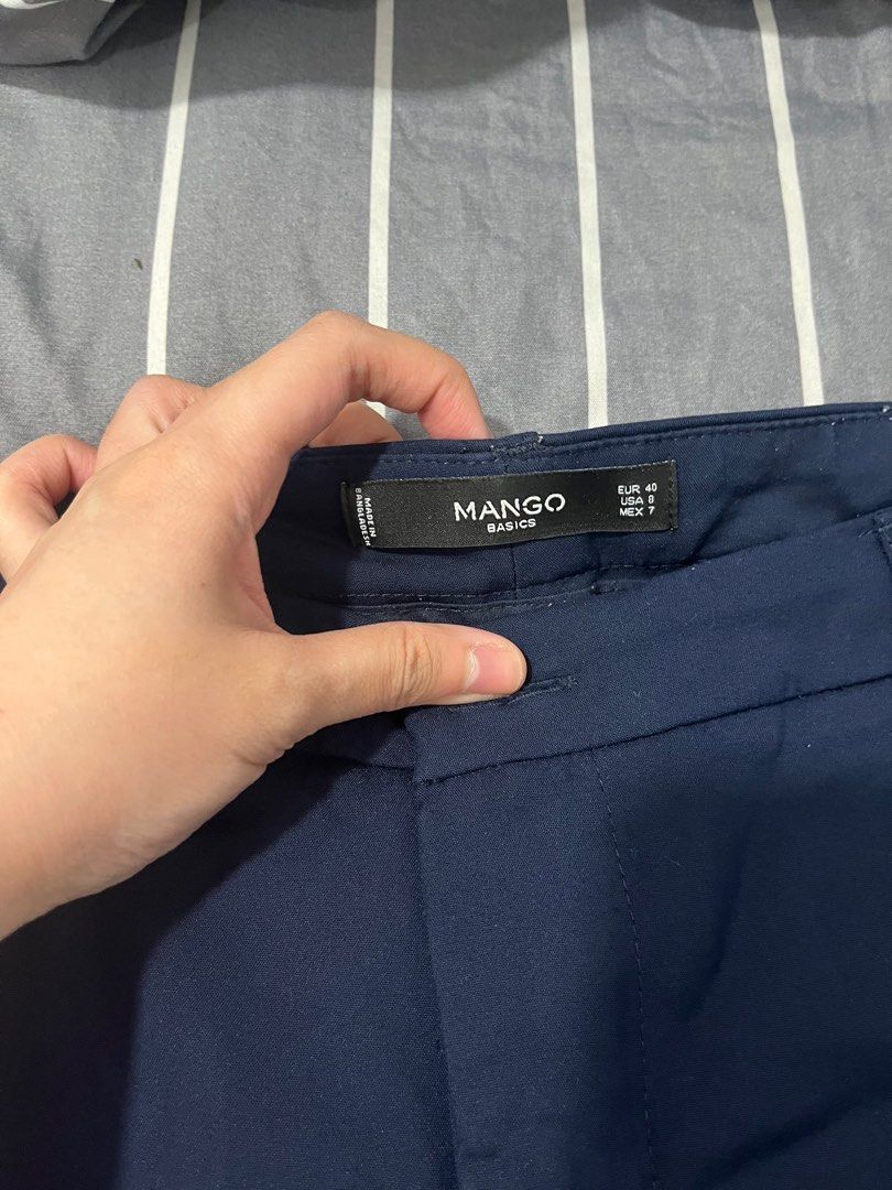 Mango navy slacks, Women's Fashion, Bottoms, Other Bottoms on Carousell