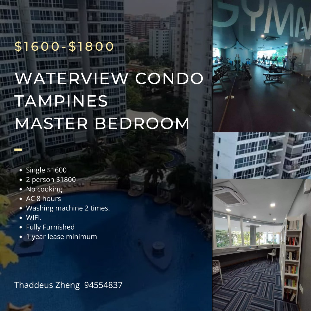 Master Bedroom with Beautiful High Views in Waterview Condo Tampines ...