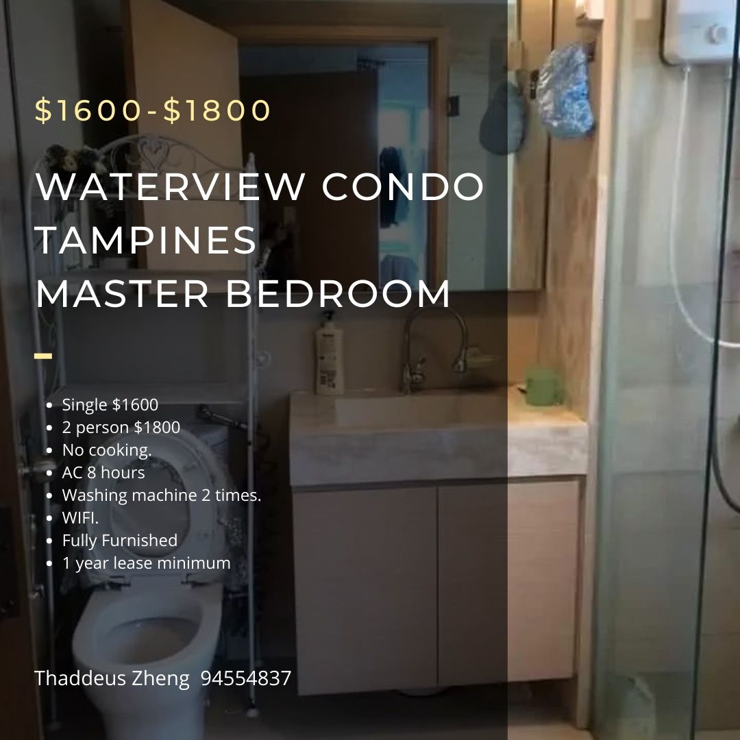 Master Bedroom with Beautiful High Views in Waterview Condo Tampines ...