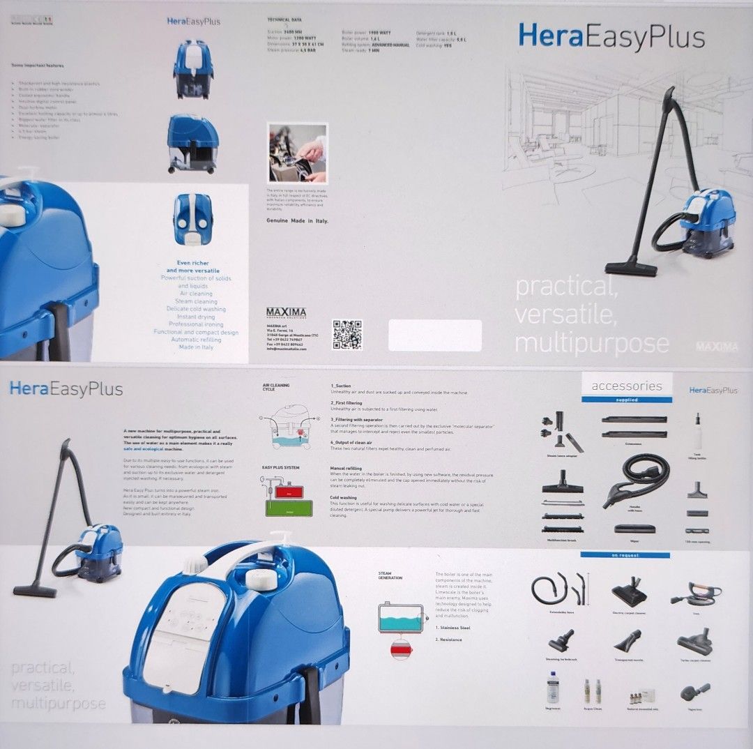 Maxima Steam Vacuum (Hera Plus Special Edition with Iron), TV & Home Appliances, Vacuum Cleaner ...