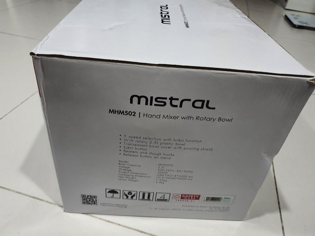 Mistral hand mixer with rotary bowl, TV & Home Appliances, Kitchen ...