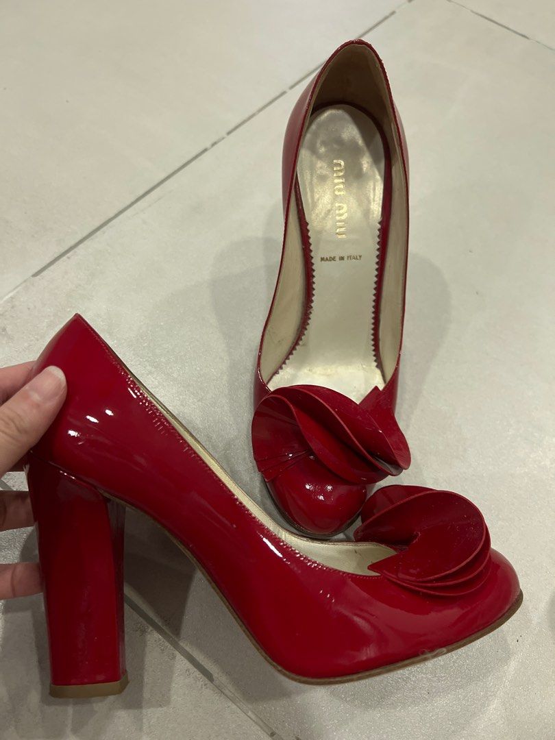 Miu Miu Red Heels, Luxury, Sneakers & Footwear on Carousell