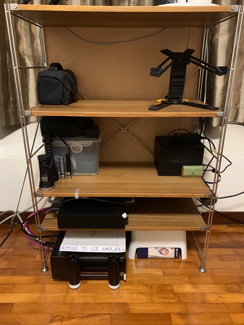 Muji Stainless Steel /Oak Shelving Rack, Furniture & Home Living ...